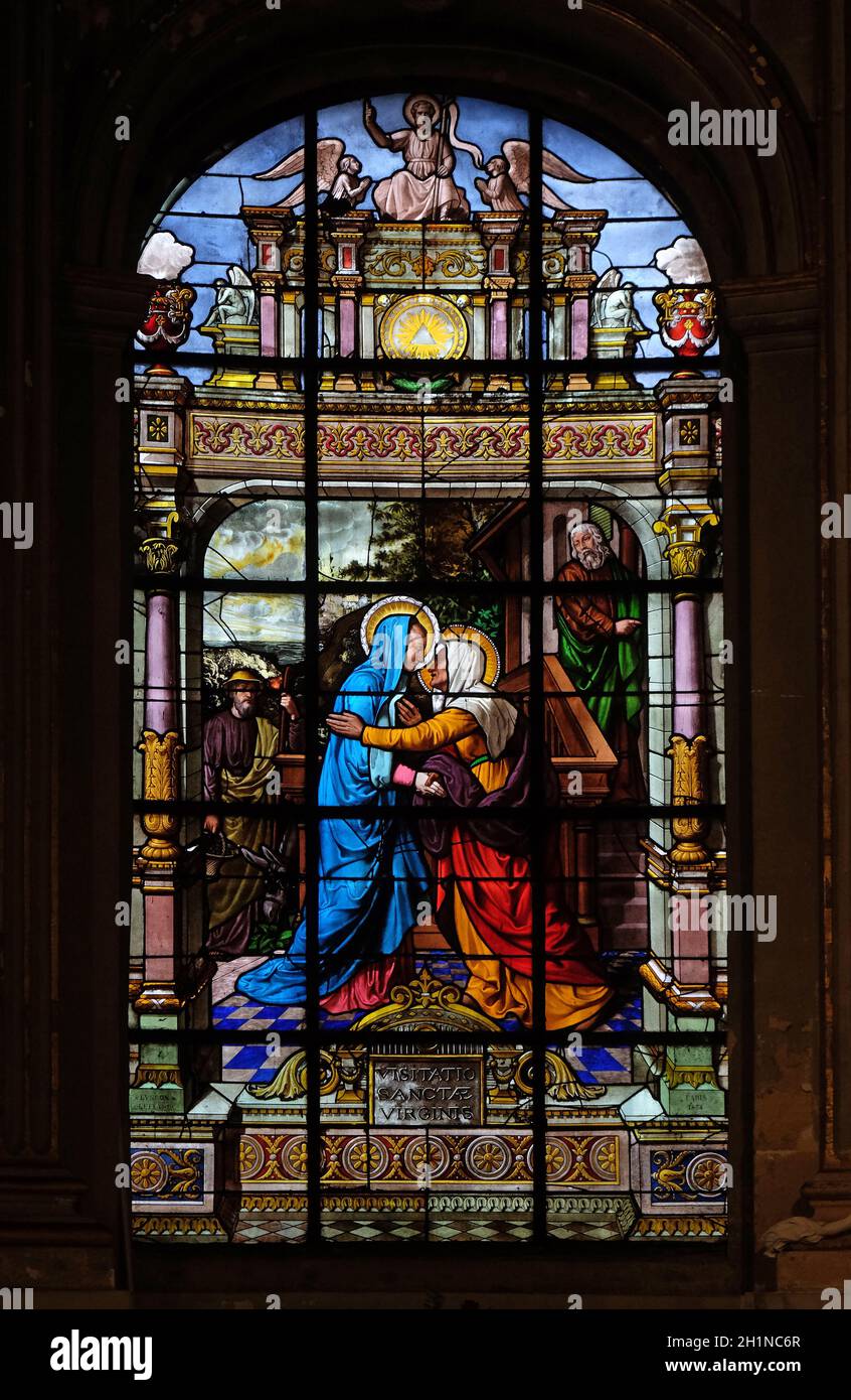 Visitation of the Virgin Mary, stained glass windows in the Saint ...