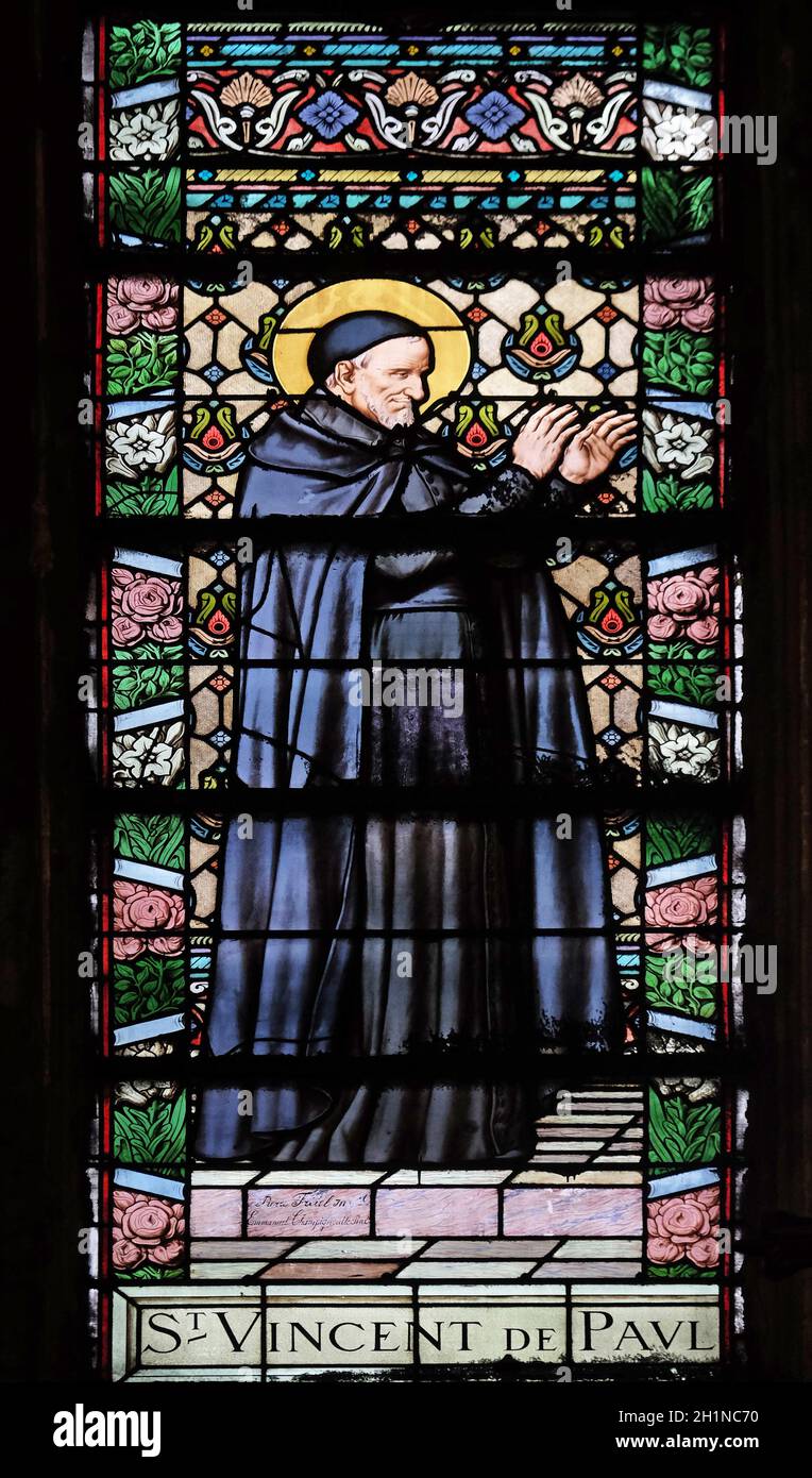Saint Vincent de Paul, stained glass windows in the Saint Laurent ...