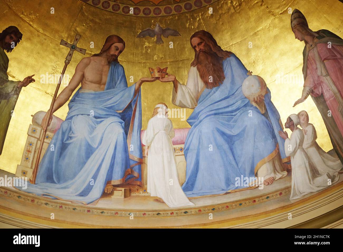 Holy Trinity crowns the Virgin Mary, Notre Dame de Lorette in Paris ...