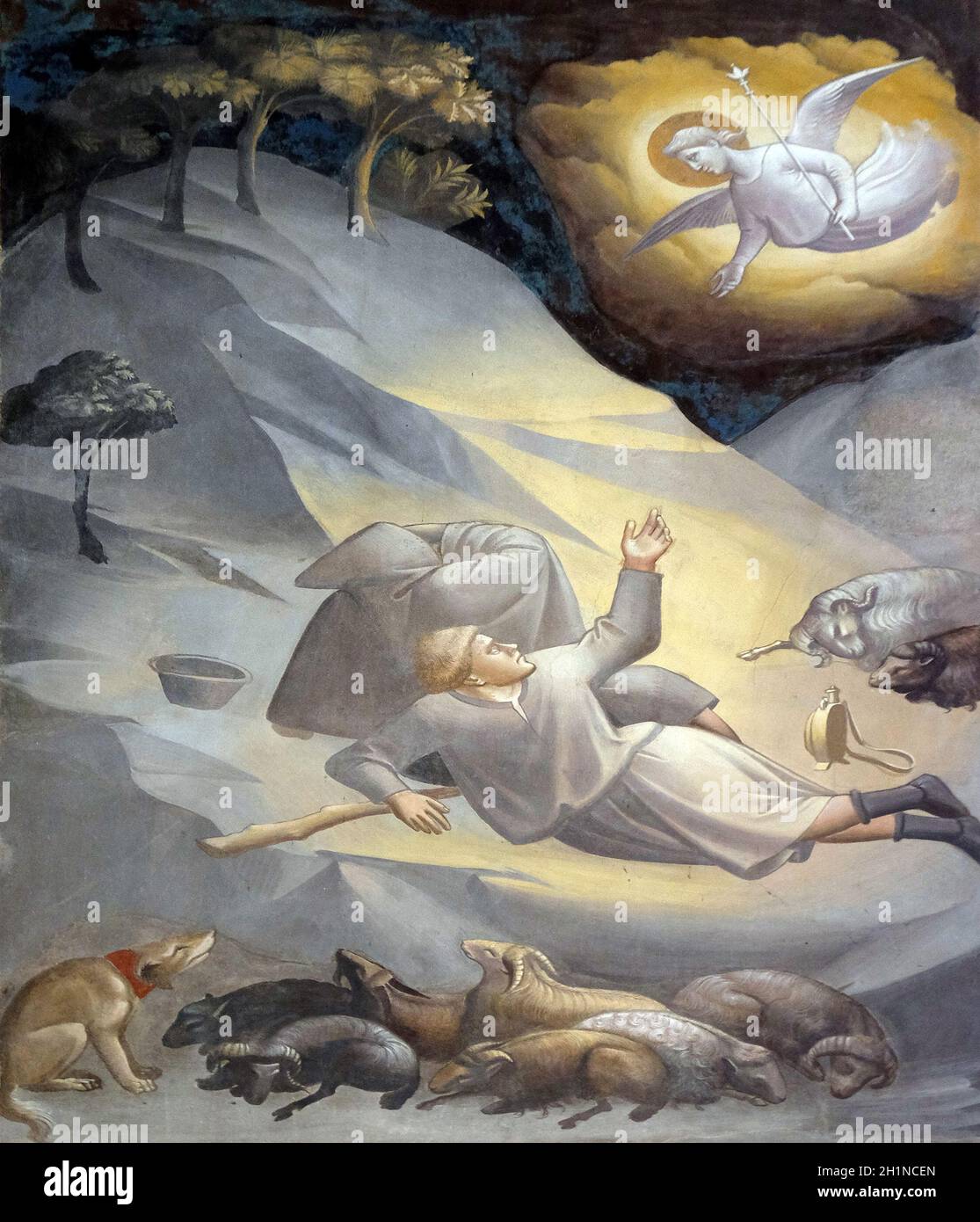 Annunciation to the Shepherds, fresco by Taddeo Gaddi (1295-1366 ...