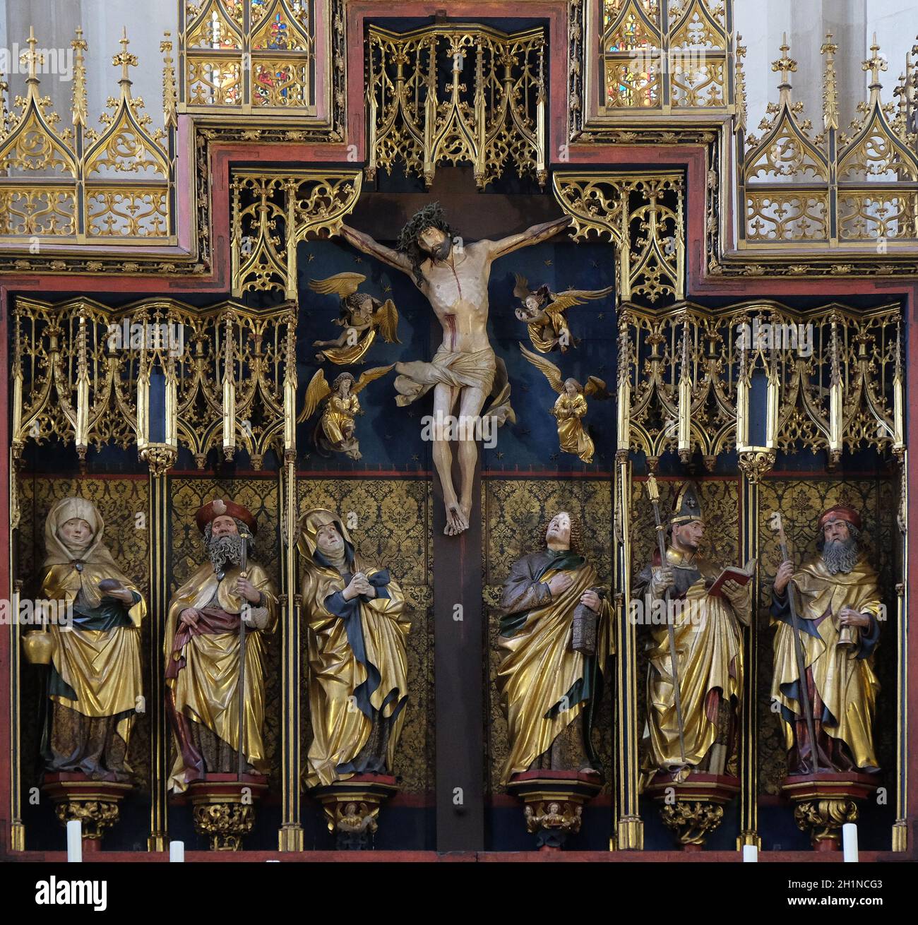 Twelve Apostles altar in St James Church in Rothenburg ob der Tauber ...
