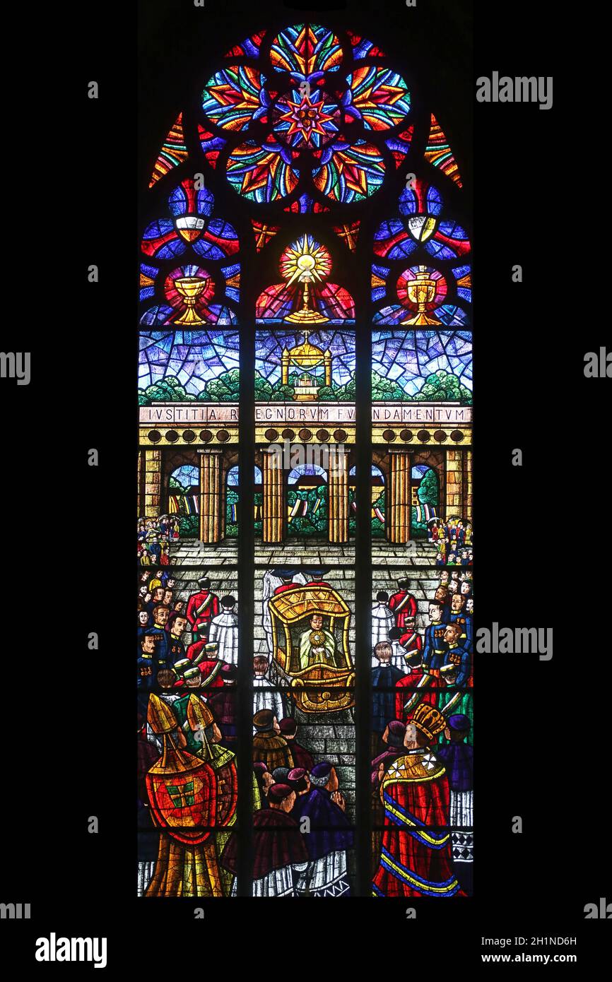 Eucharistic Congress, Stained glass in Votiv Kirche (The Votive Church ...