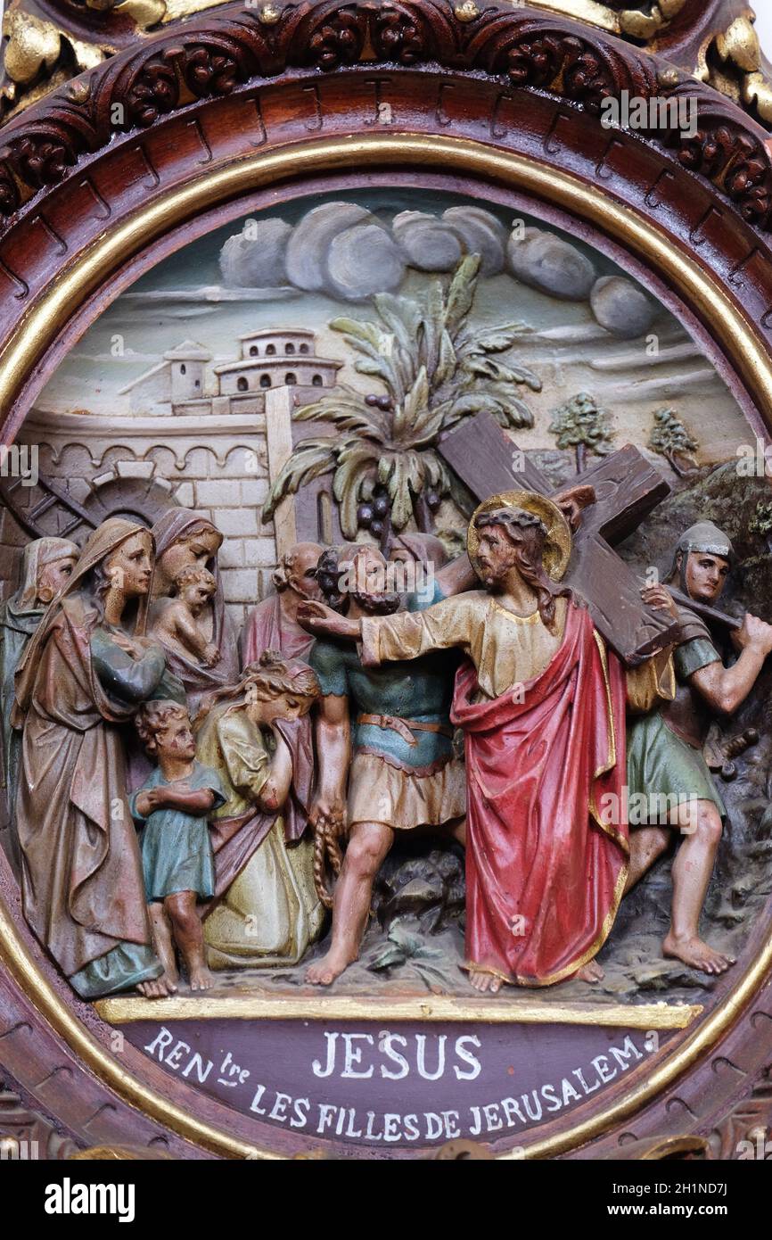 8th station cross via dolorosa hi-res stock photography and images - Alamy