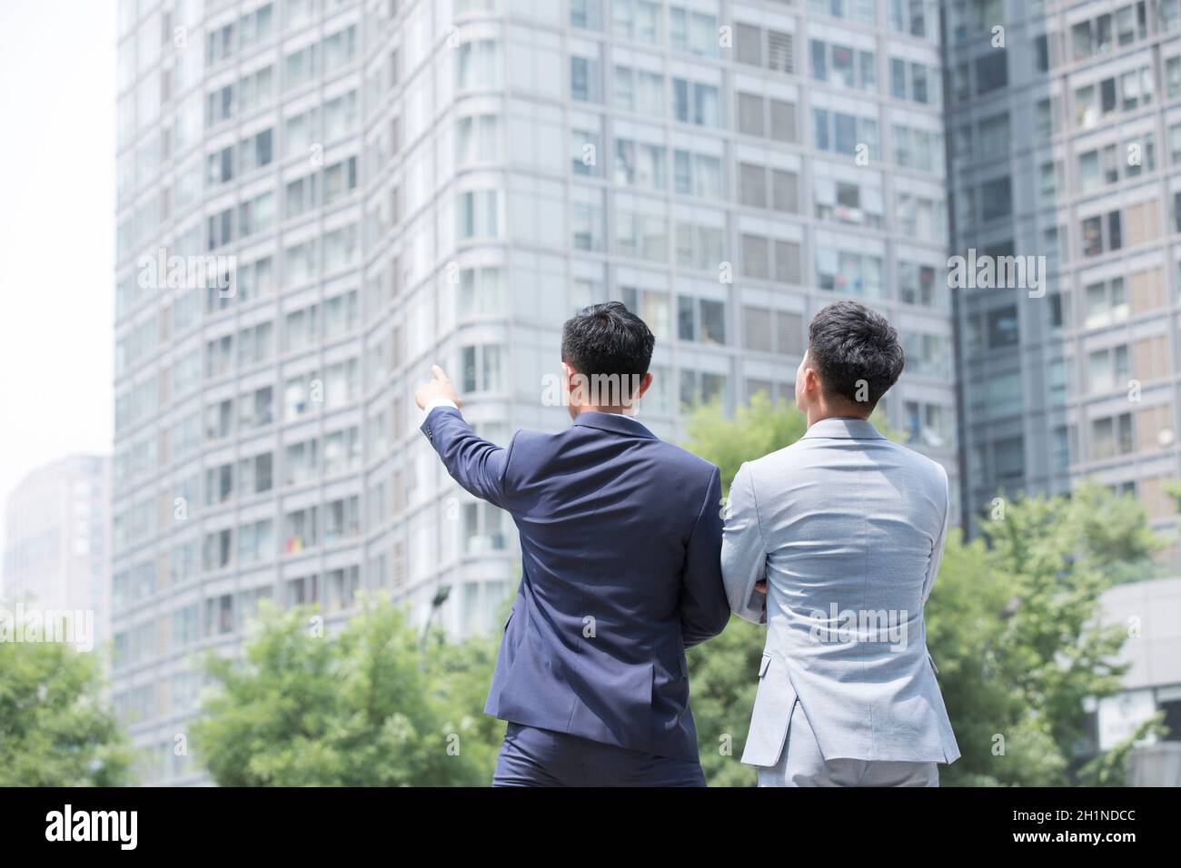 Back view of two businessmen at hi-res stock photography and images - Alamy