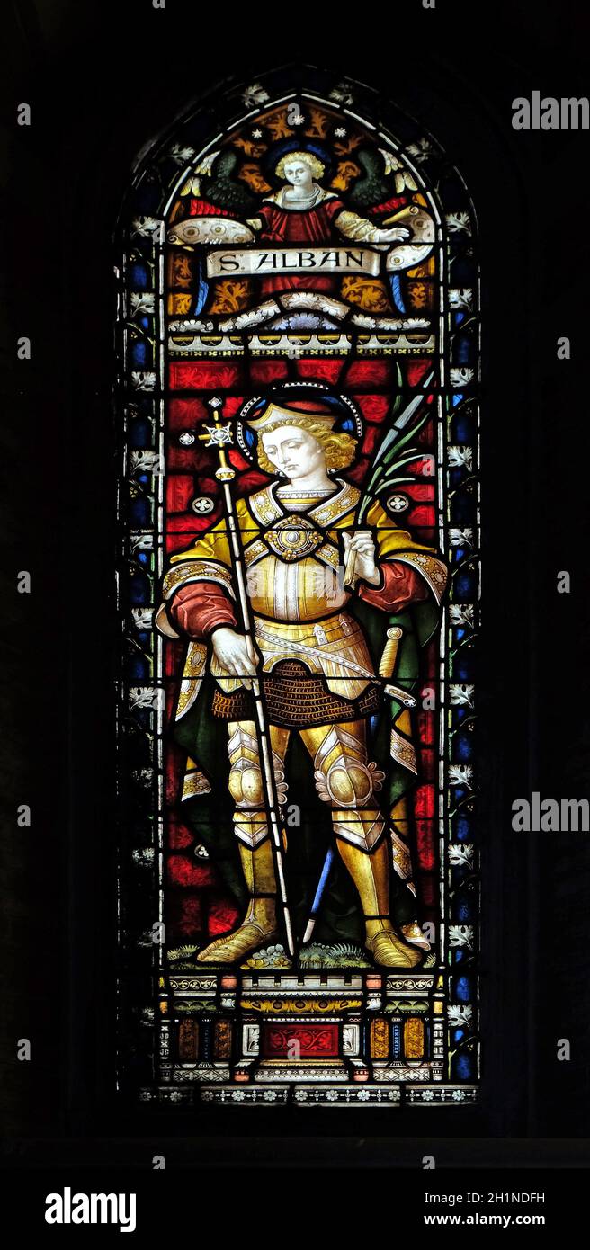 Saint Alban on the stained glass of All Saints' Anglican Church, Rome ...