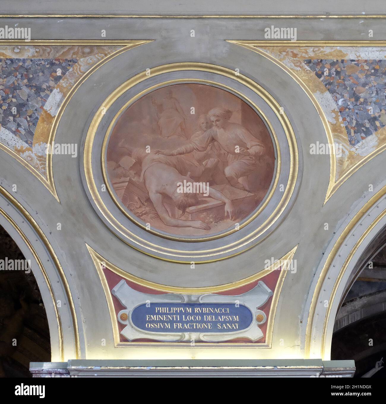 Fresco painting in Church of St Lawrence at Lucina, Rome, Italy Stock ...