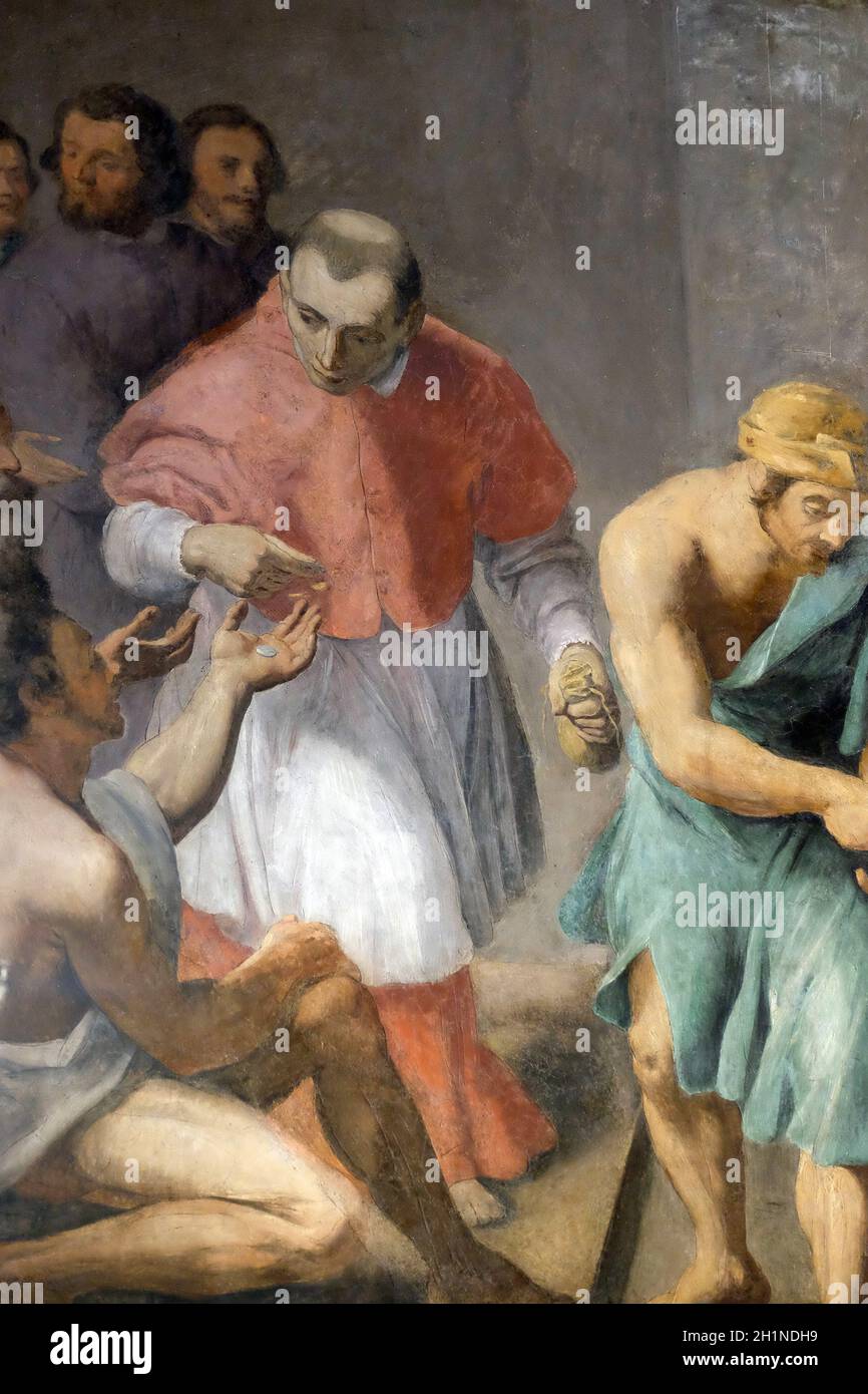 Charity of St. Charles Borromeo altarpiece by Francesco Cozza in Chapel ...