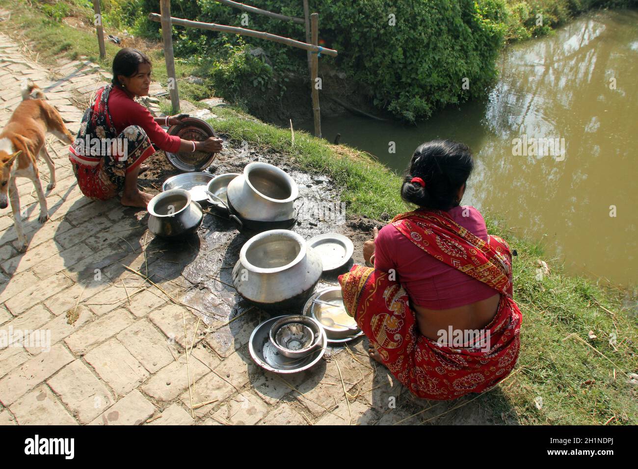 Indian Woman Washing Dishes High Resolution Stock Photography and ...