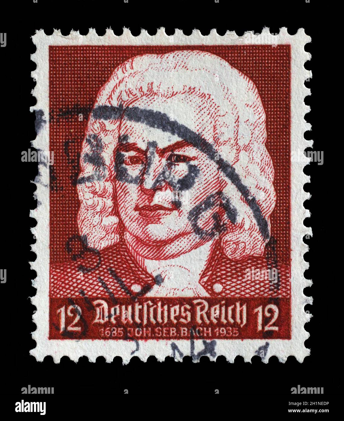 Stamp issued in German Realm shows Johann Sebastian Bach (1685-1750 ...