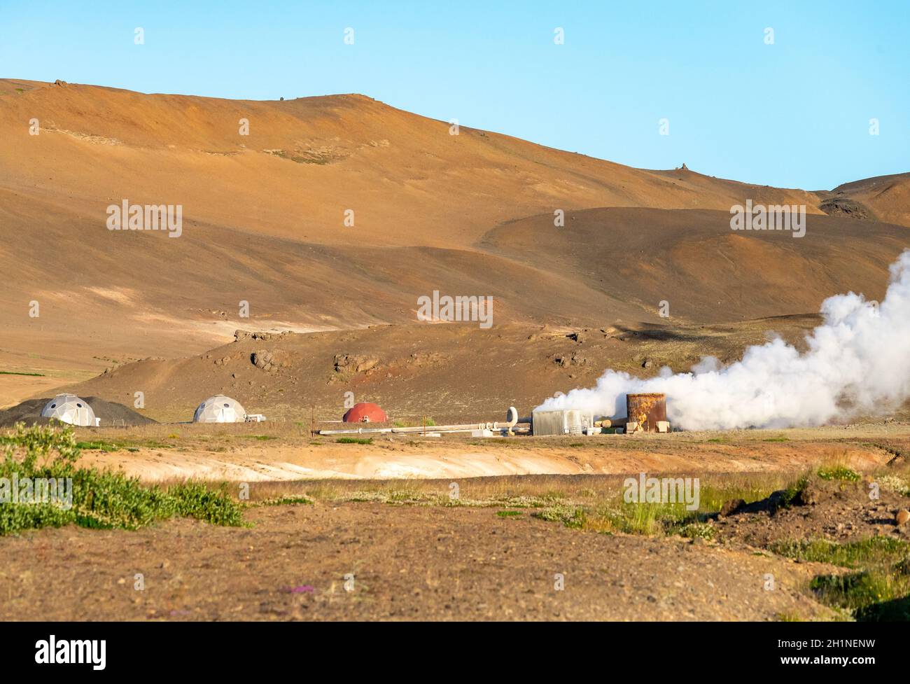 Geothermal power station in Iceland. Generation of ecologically clean ...