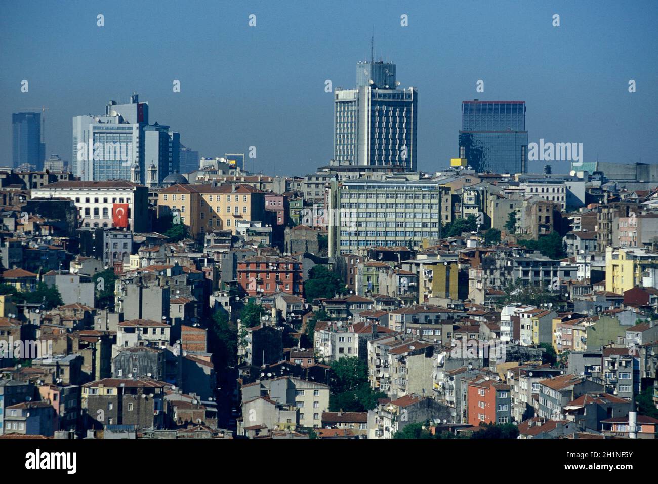 a city view of Karakoy and Galata in the city Istanbul in Turkey ...