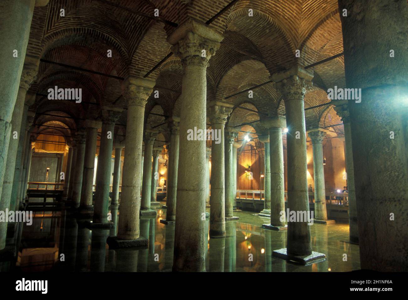 the Cisterna Basilica or sunken Palace in the old town of the city ...