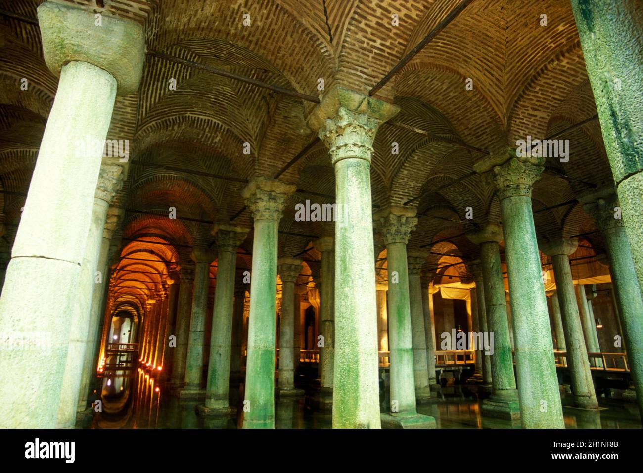 the Cisterna Basilica or sunken Palace in the old town of the city ...