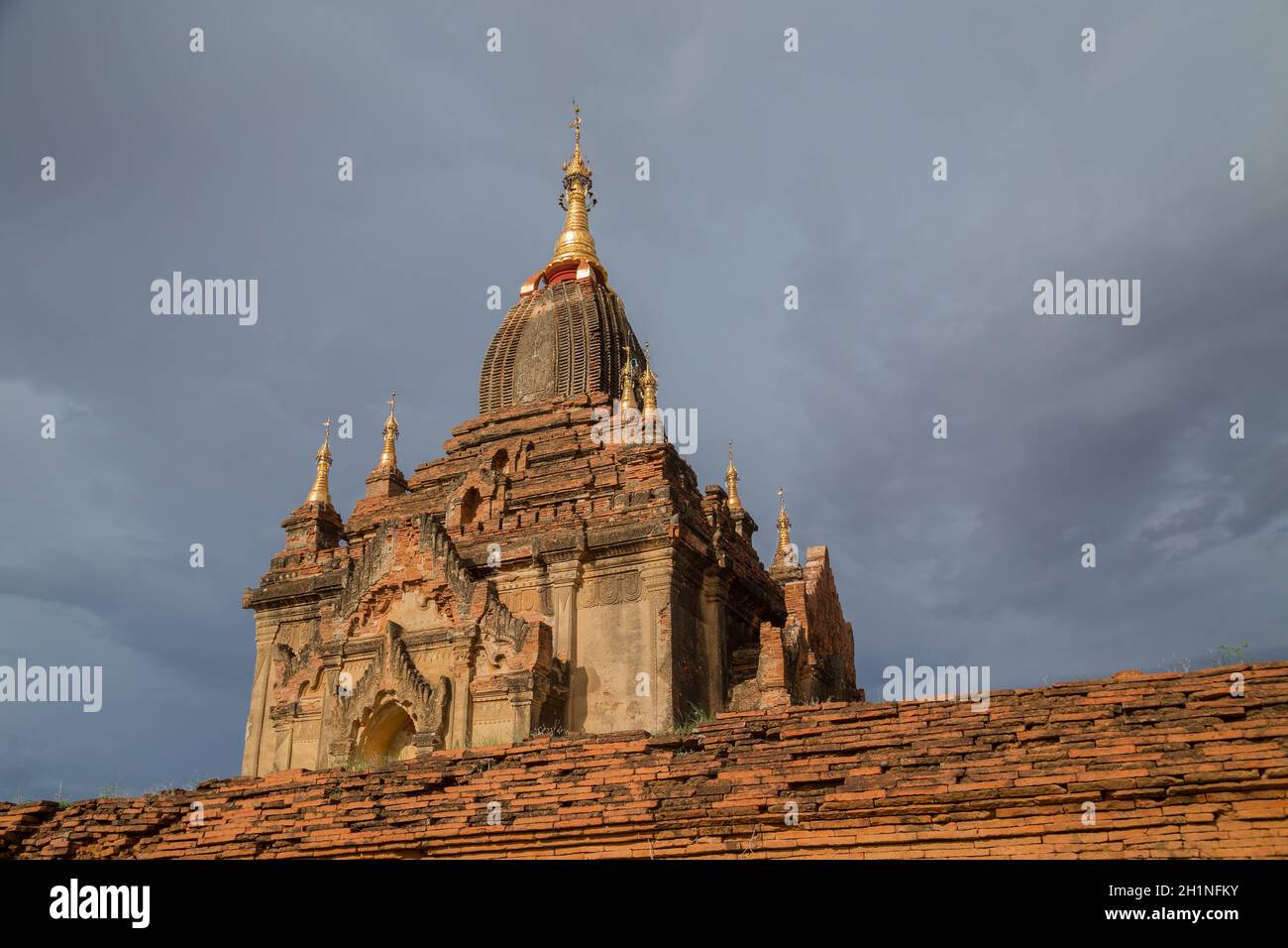 Ancient temple in Bagan, Myanmar. Bagan is an ancient city in central ...