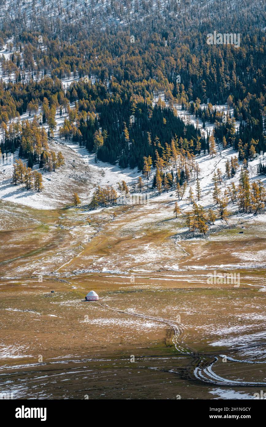 Autumn landscape in Kanas, Xinjiang province, China Stock Photo - Alamy