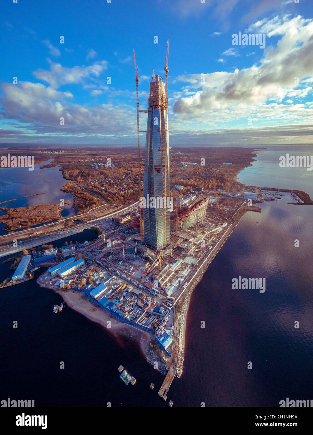The new skyscraper lakhta center in St. Petersburg. Building a ...