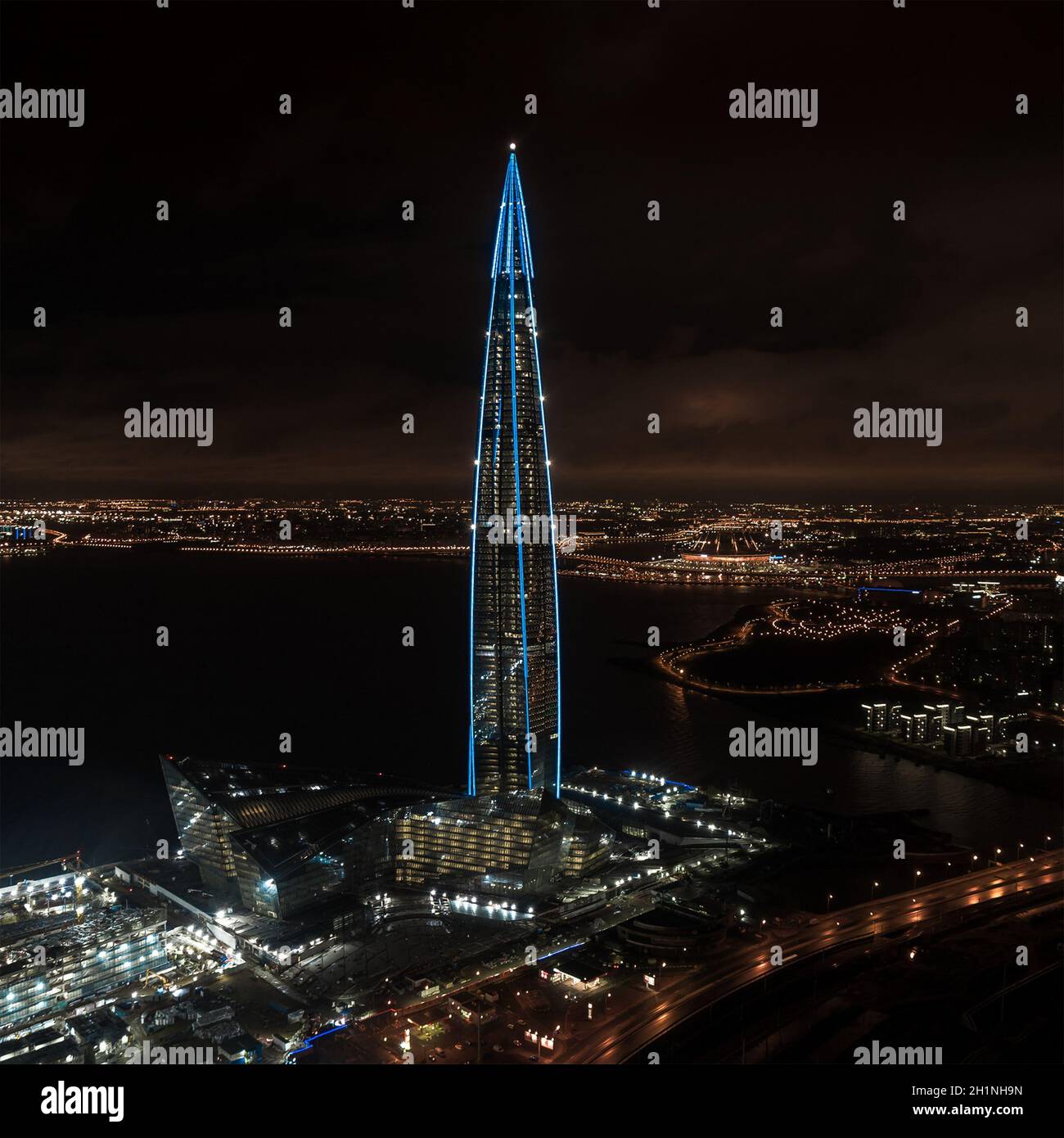 The new skyscraper lakhta center in St. Petersburg. Building a ...