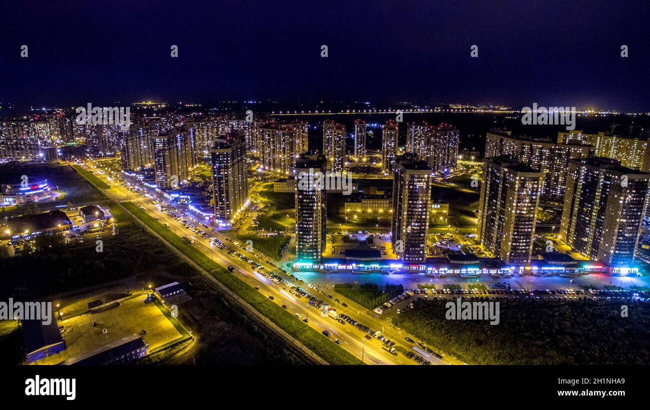 Residential area with high-rise building in St. Petersburg Stock Photo ...