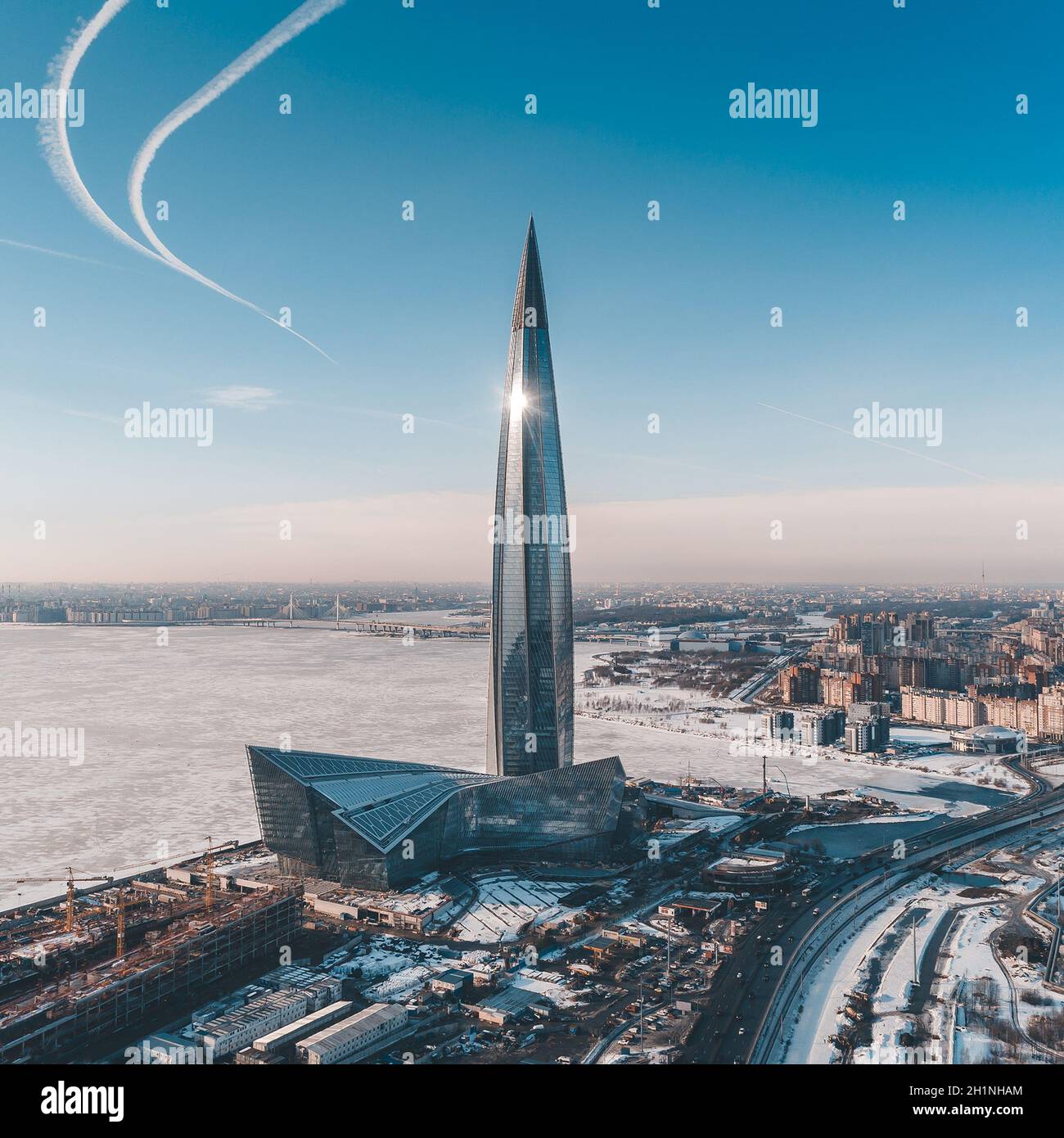 The new skyscraper lakhta center in St. Petersburg. Building a ...