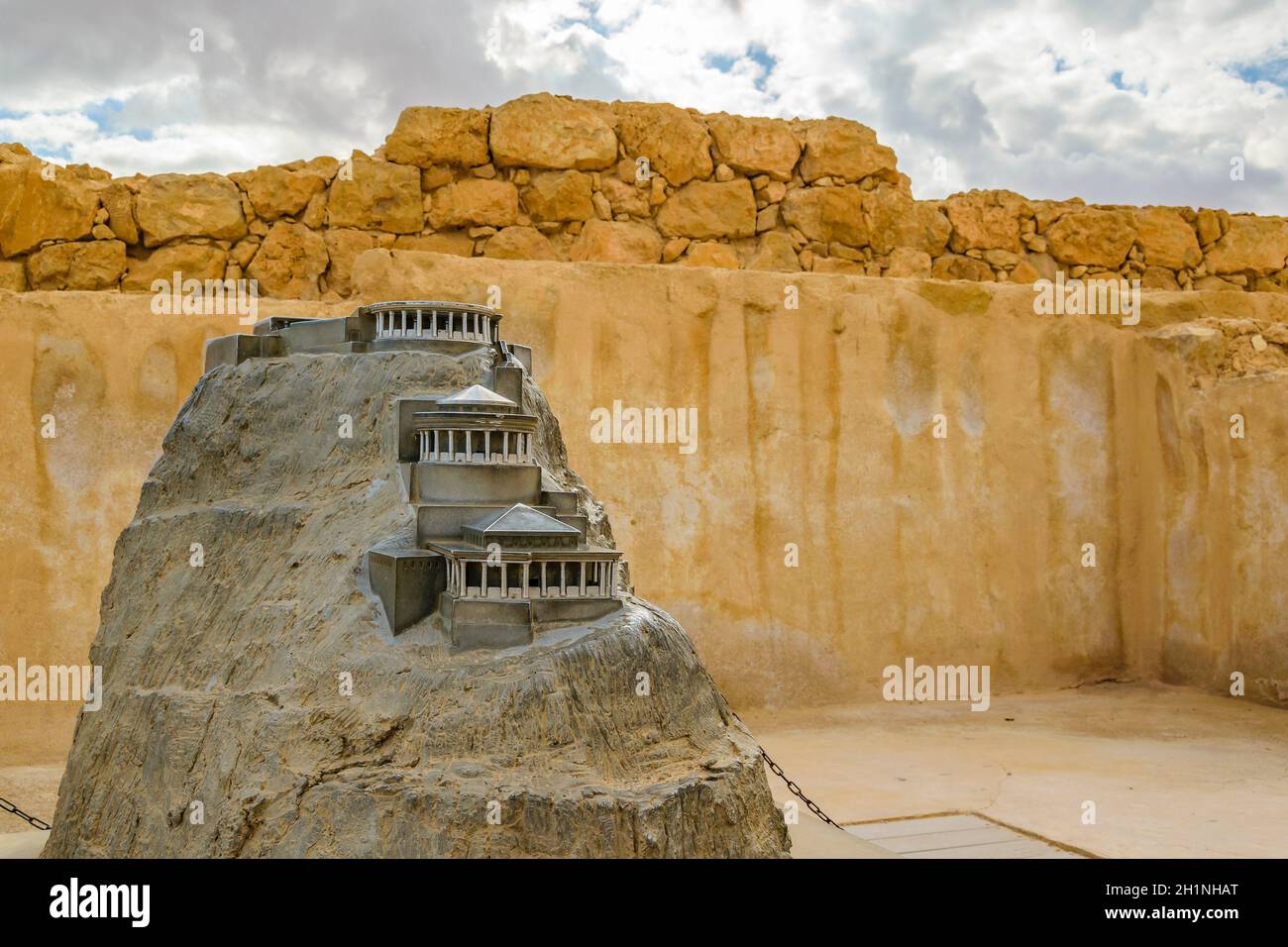 Herod palace model, Masada national park fort, Judea, Israel Stock ...