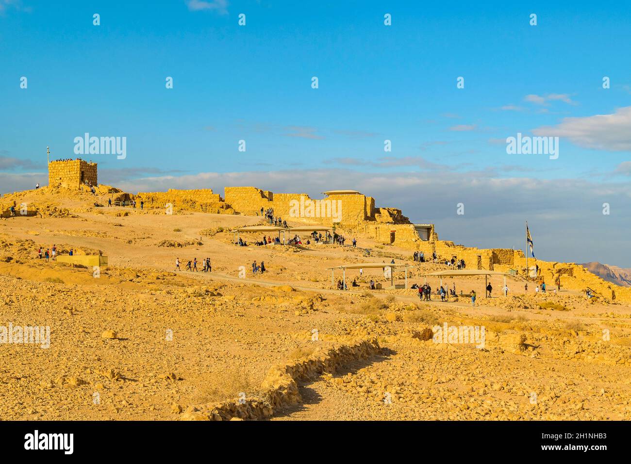 Rocky landscape at masada fort, masada national park, Judea, Israel ...