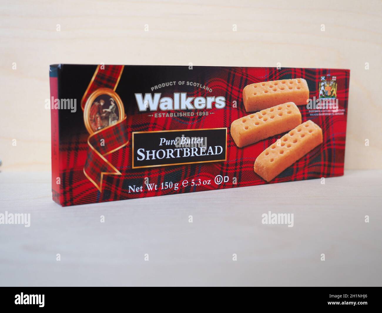 ABERDEEN, UK - CIRCA DECEMBER 2020: Packet of Walkers pure butter ...