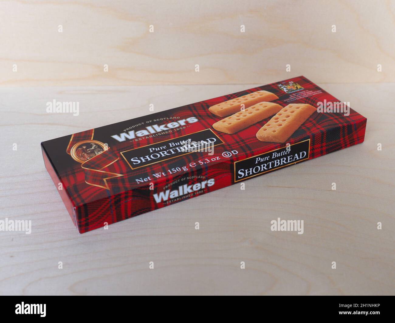 ABERDEEN, UK - CIRCA DECEMBER 2020: Packet of Walkers pure butter ...