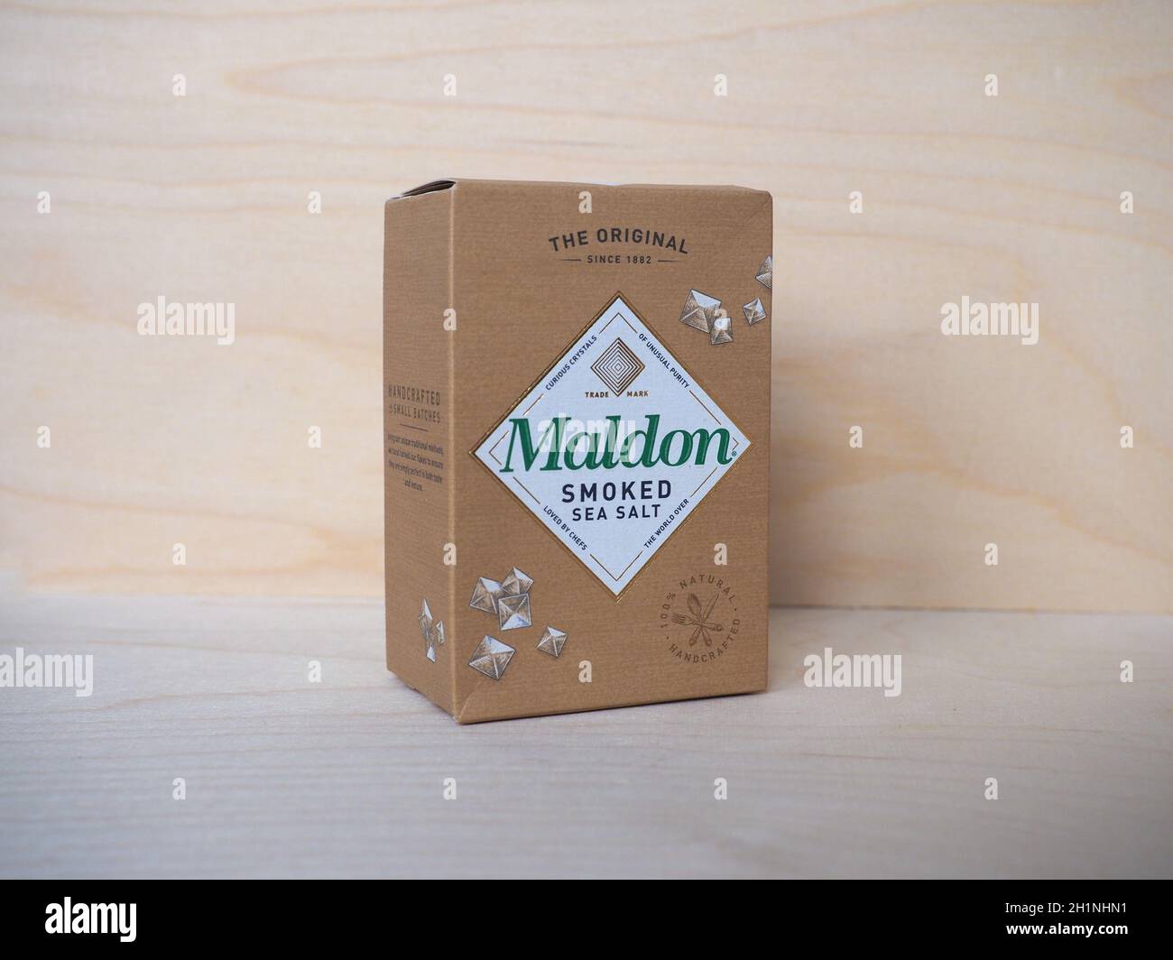 Maldon sea salt box hi-res stock photography and images - Alamy