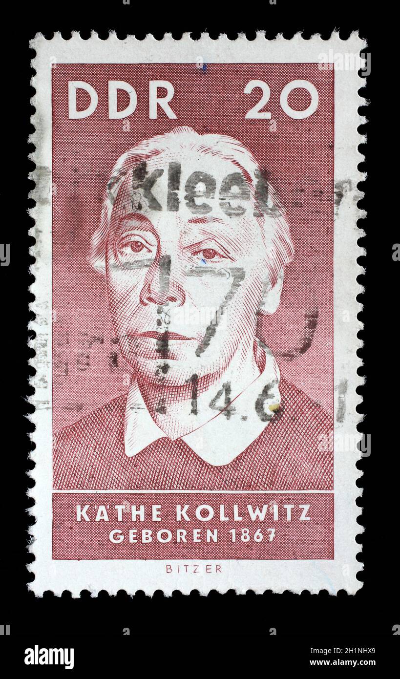 Stamp issued in Germany - Democratic Republic (DDR) shows Kathe ...