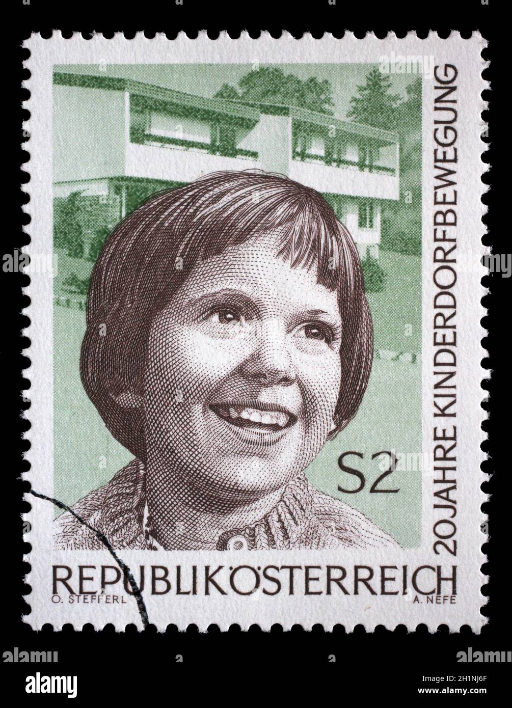 Stamp issued in the Austria shows the 20th Anniversary of the ...