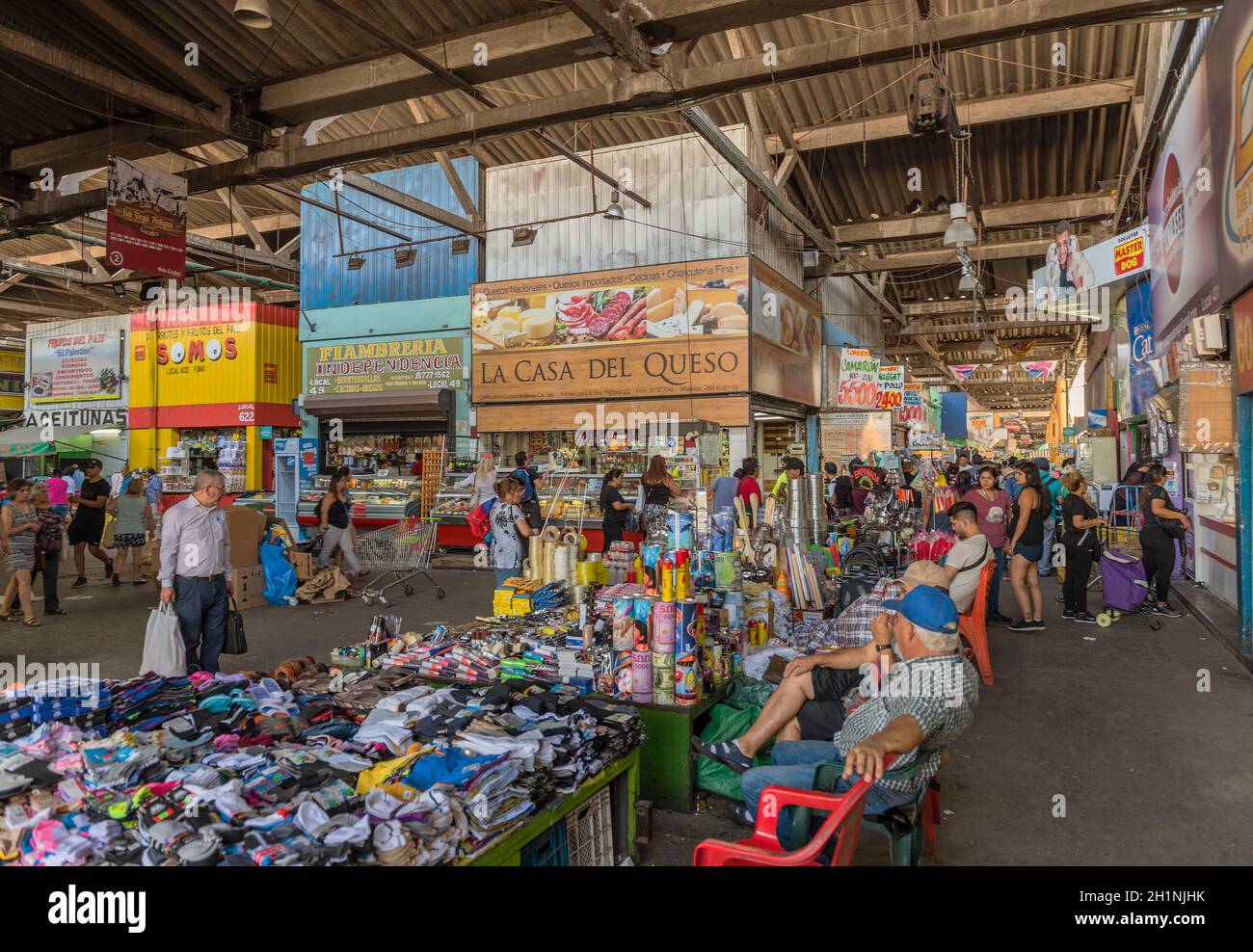 Vendors sell different types of products in the La Vega Central Market ...