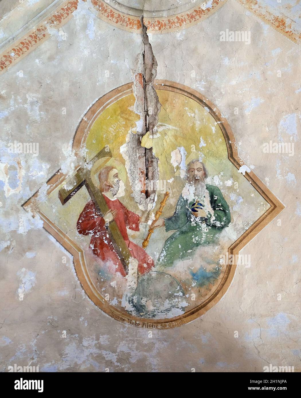 Holy Trinity, fresco in the Church of Saint Saint Michael in Vugrovec ...