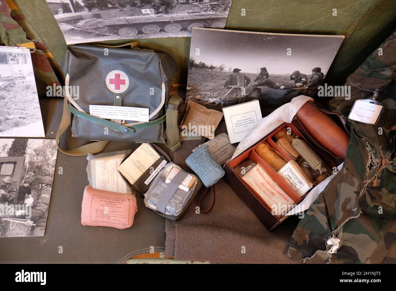 The collection of weapons and equipment used during the war for ...