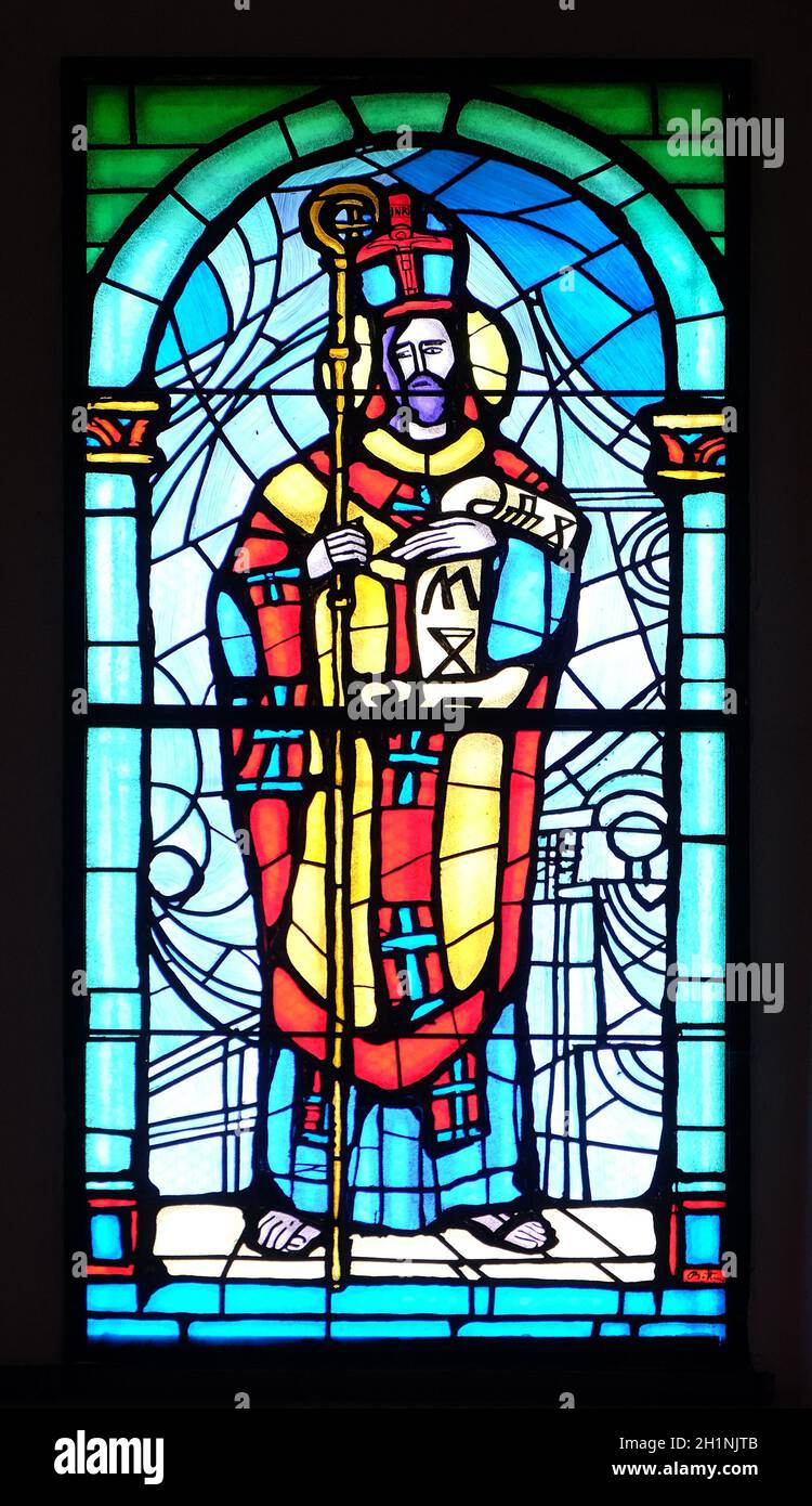 Saint Methodius, stained glass window in the Church of the Assumption ...