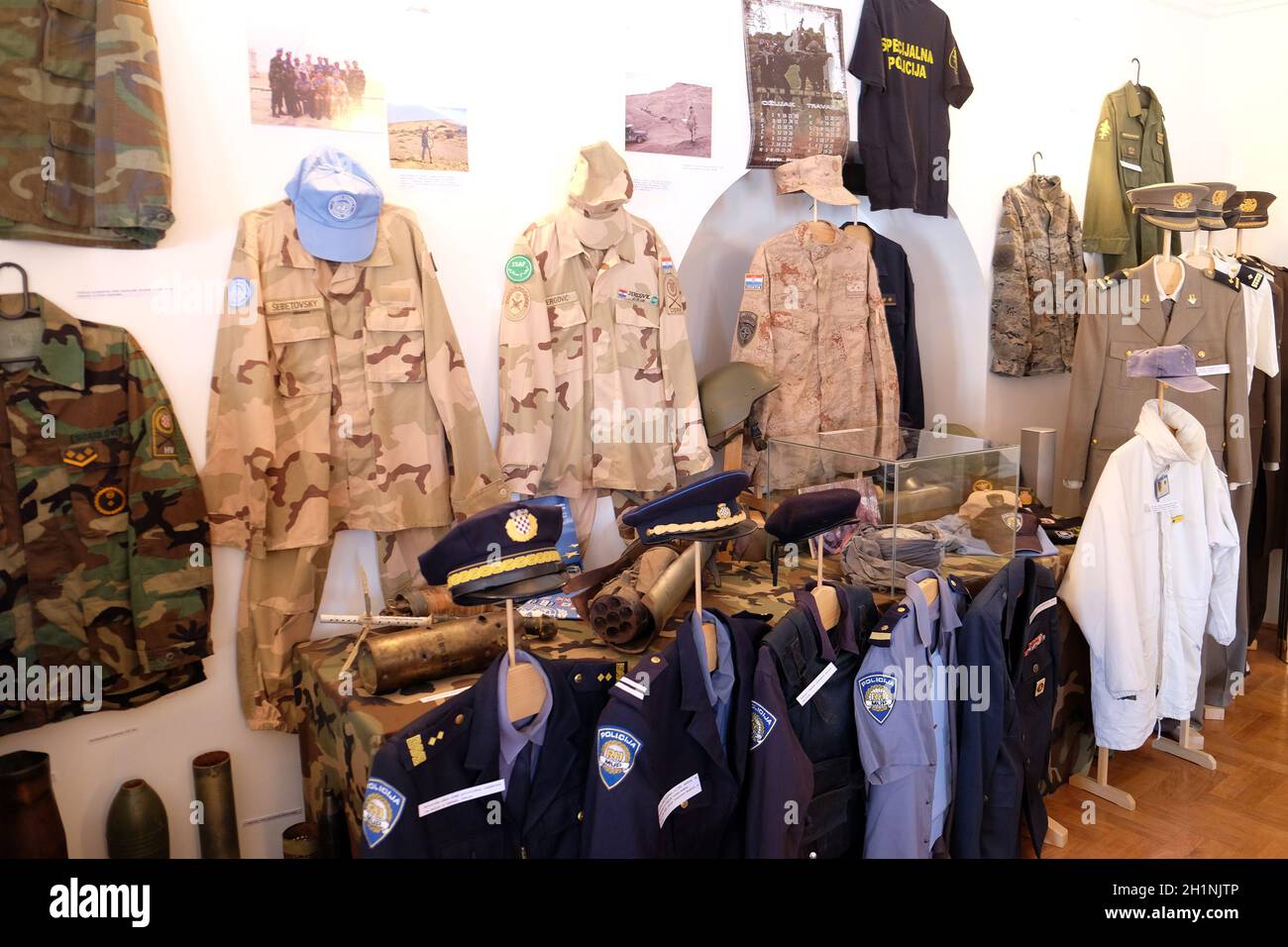 The collection of weapons and equipment used during the war for ...