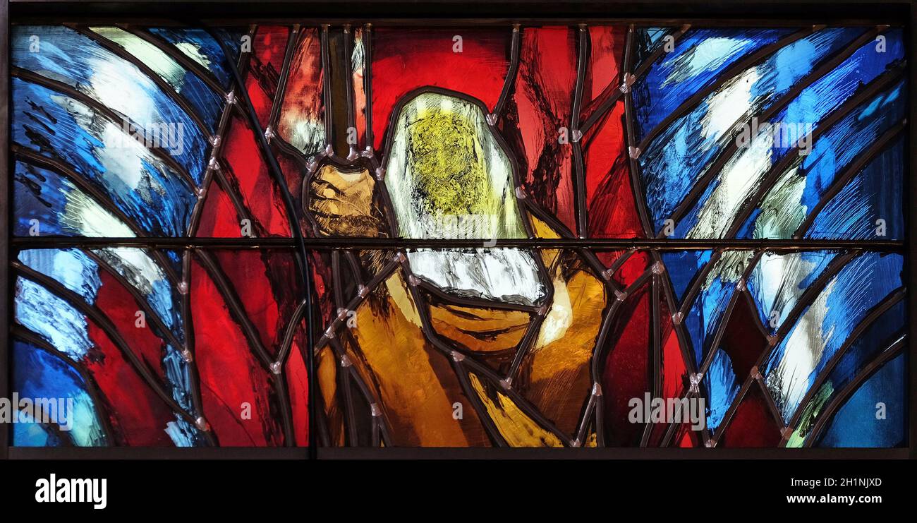 Resurrection, God gives people new life, stained glass window by Sieger ...