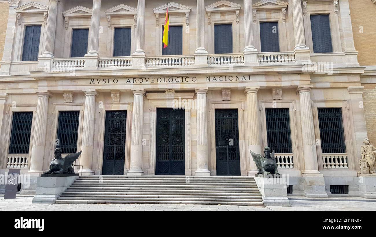 View at the entrance in the National Archeological Museum in Madrid ...
