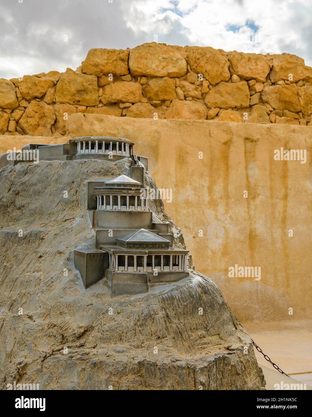 Herod palace model, Masada national park fort, Judea, Israel Stock ...