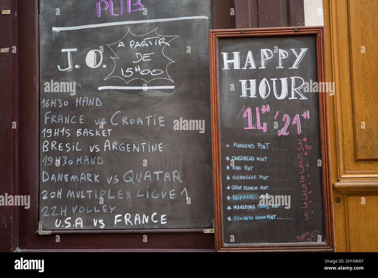 Paris, France : August 13, 2016 - Menu board outside a french ...