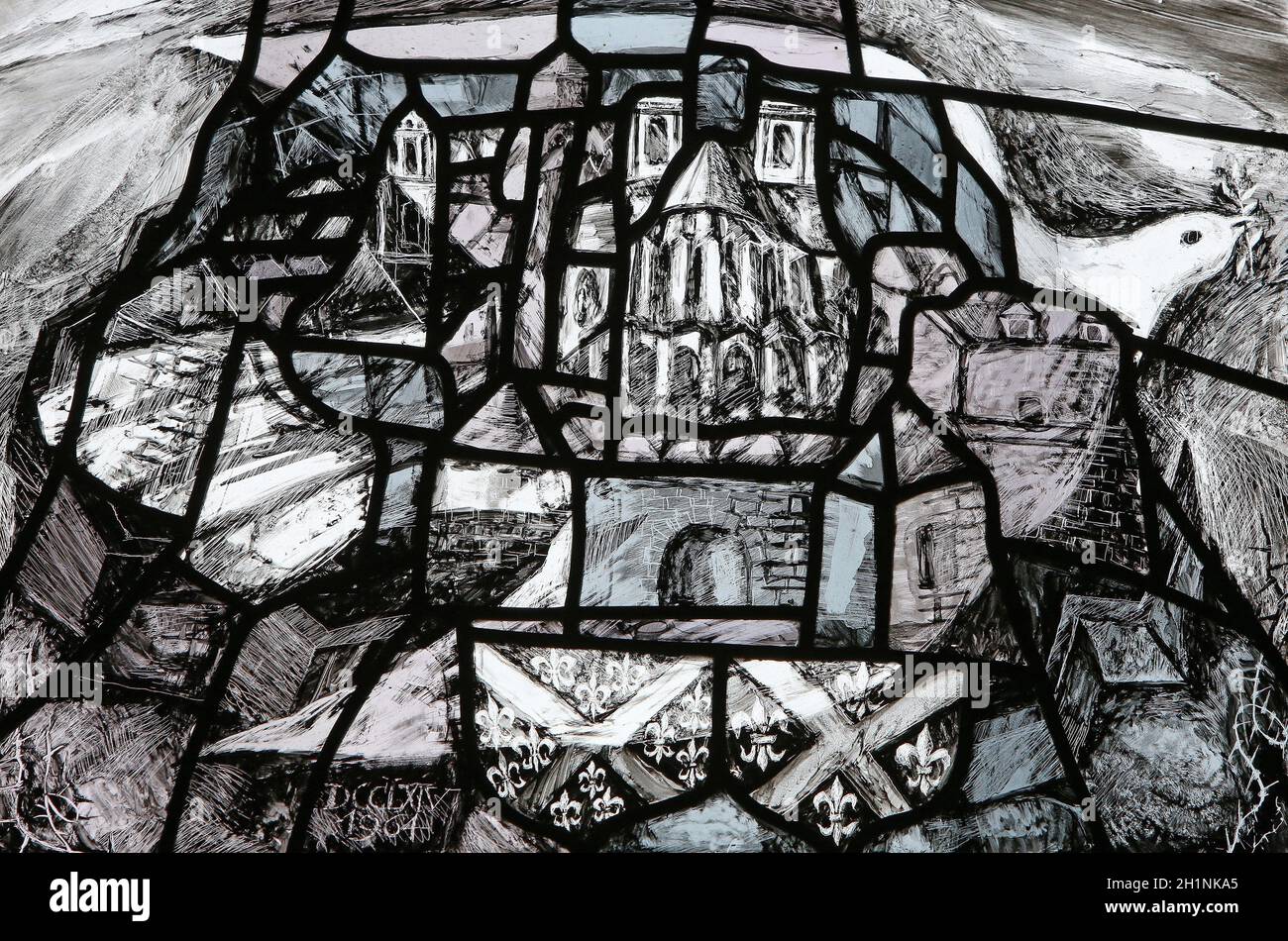 Stained glass by Sieger Koder at Holy Spirit Church in Ellwangen ...