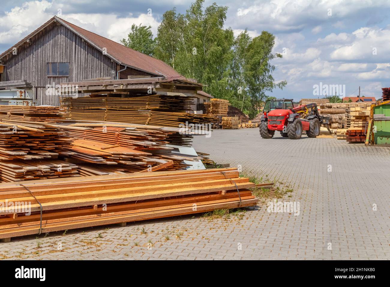 sawmill scenery seen in the Bavarian Forest at summer time Stock Photo ...