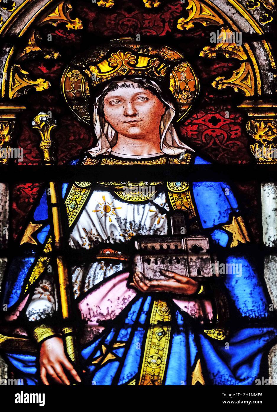 Saint Matilda, stained glass window in the Basilica of Saint Clotilde ...