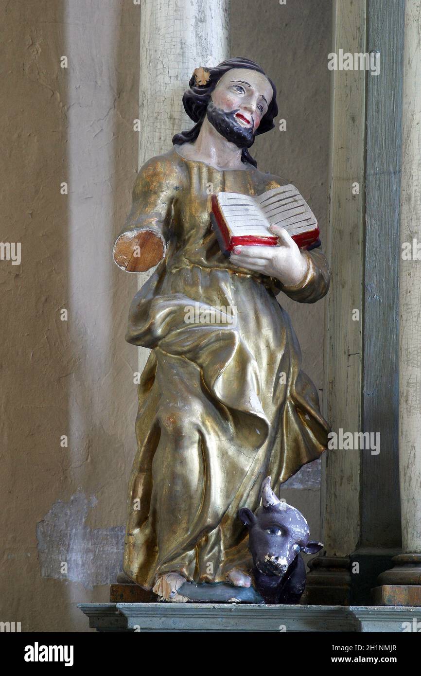 St. Luke the Evangelist statue on the altar of Our Lady in the parish ...
