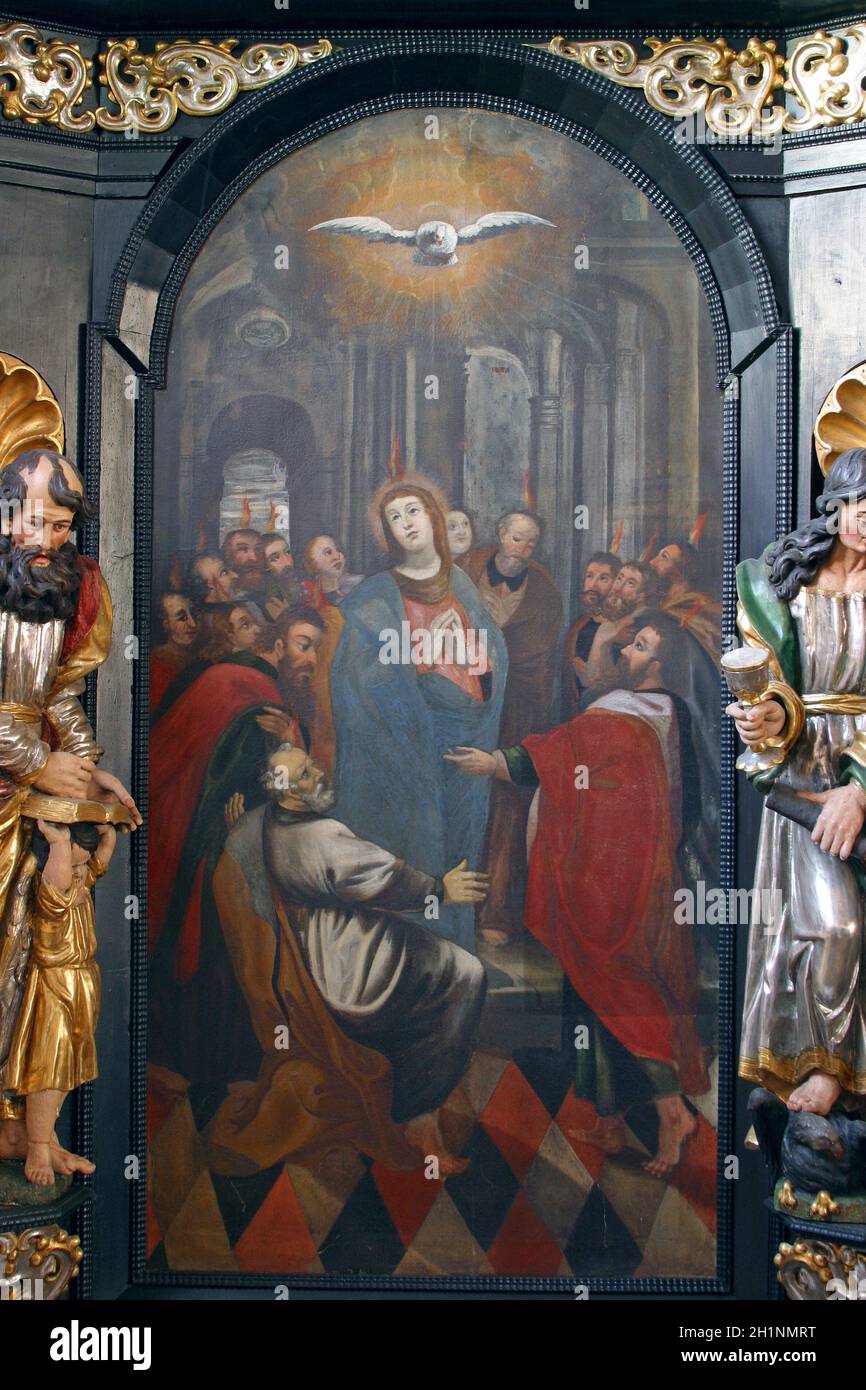 Pentecost, descent of the Holy Spirit, altar of the Holy Spirit in the ...