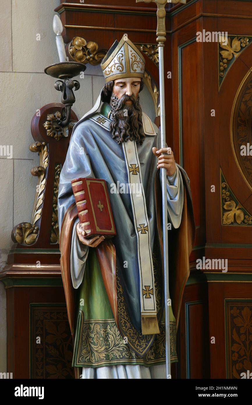 Saint Methodius, statue on the altar of St. Joseph in the Franciscan ...