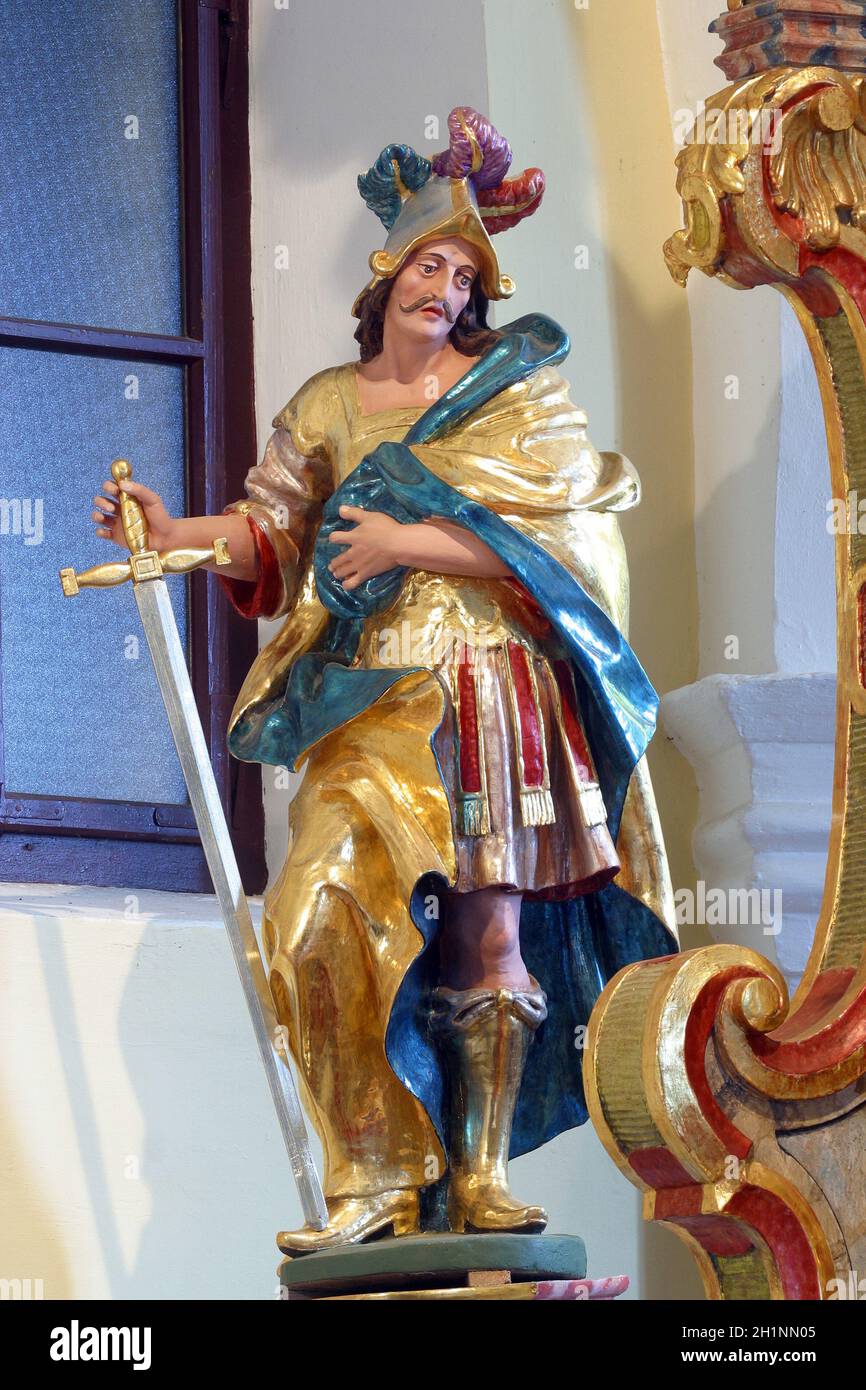 Saint Martin, statue on high altar in chapel of Saint George at the ...