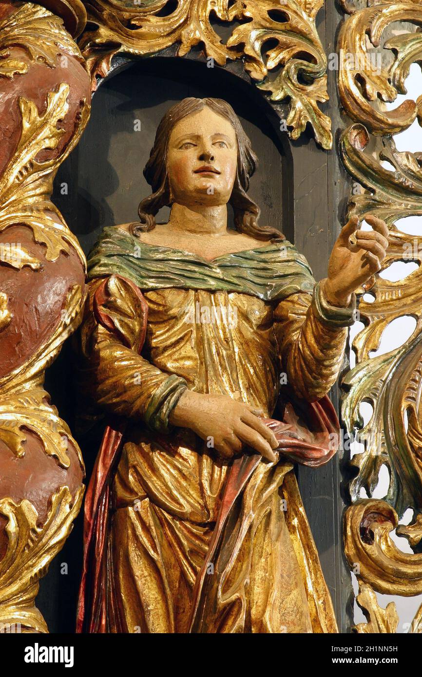 Saint Catherine of Alexandria, statue on the altar of the Immaculate ...