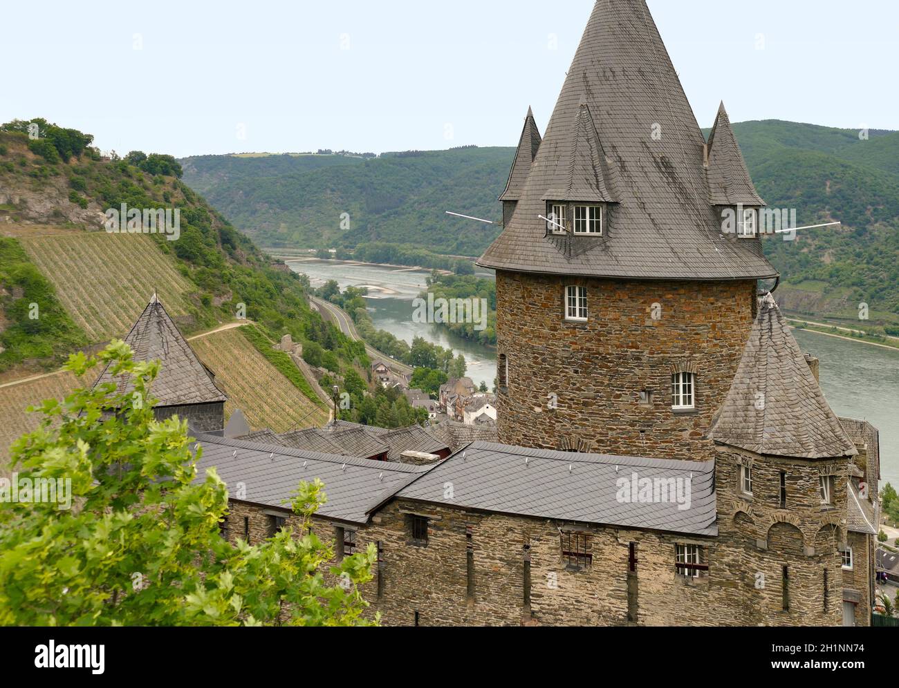 scenery around Stahleck Castle in Bacharach, a town in the Mainz-Bingen ...