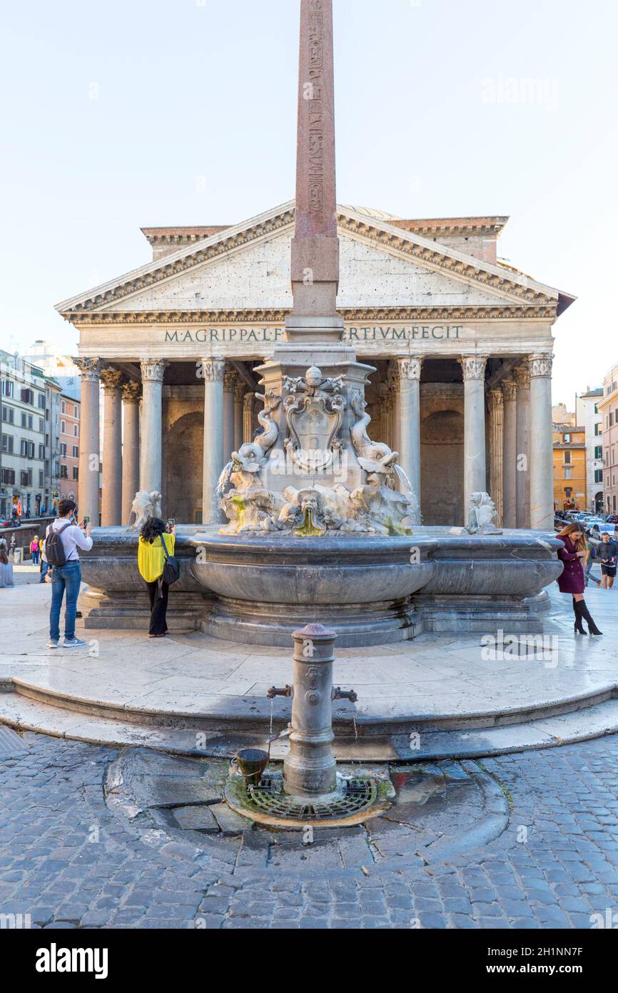 Rome, Italy - October 8, 2020: Pantheon, ancient Roman temple, 2nd ...
