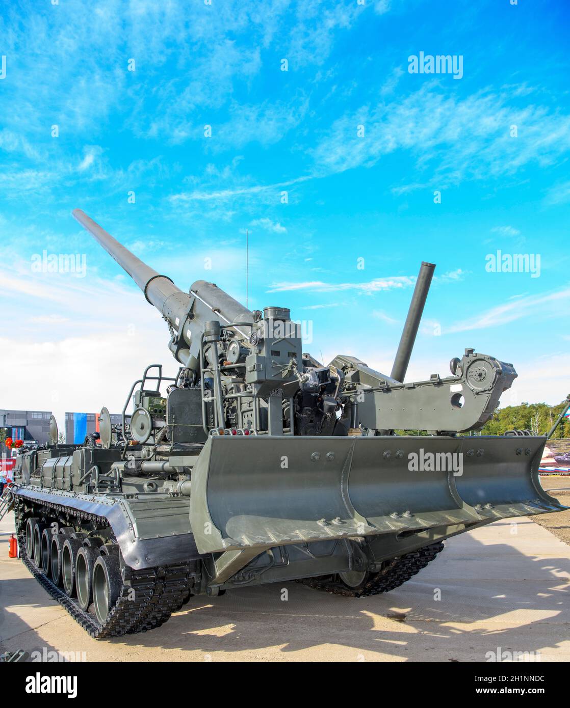 Rostov-on-Don, Russia - August 28, 2020: 203 mm Self-propelled gun 2S7 ...